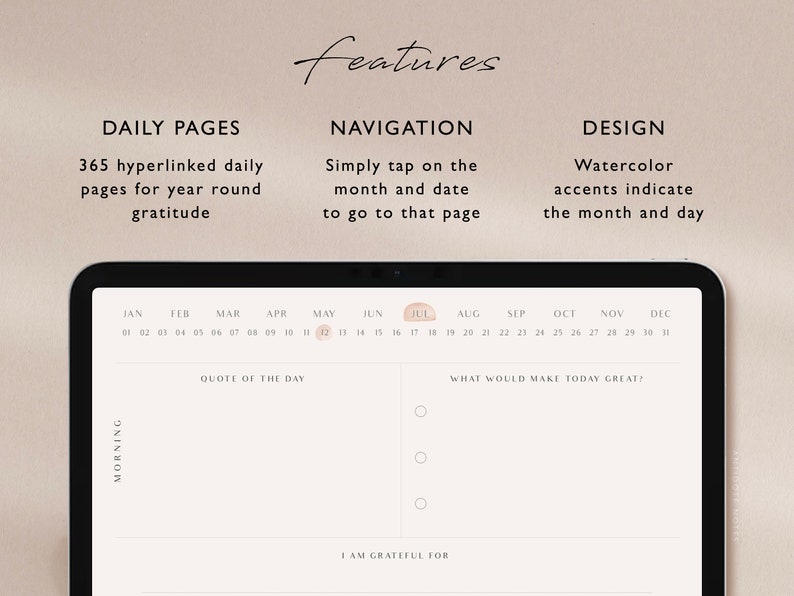Digital Gratitude Journal 365 Pages for Ipad Goodnotes - Etsy