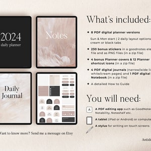2024 Digital Planner BUNDLE 2024 Planner, Daily Journal, Digital ...