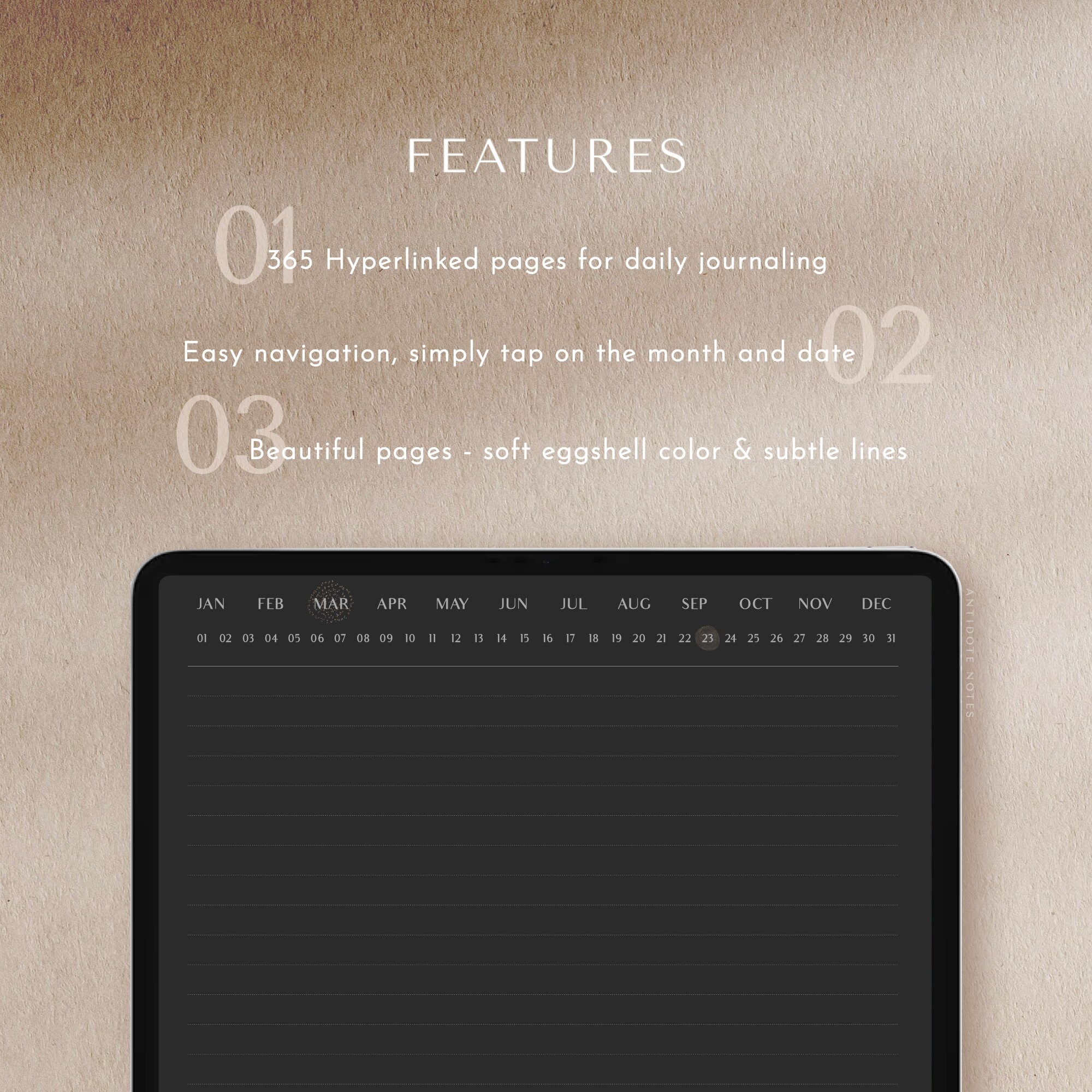 Digital Daily Journal 365 Dark Mode Pages Blackout Journal - Etsy Australia