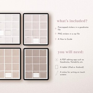 Digital Sticky Notes | Neutral Tones, iPad Stickers Digital Planner, to ...