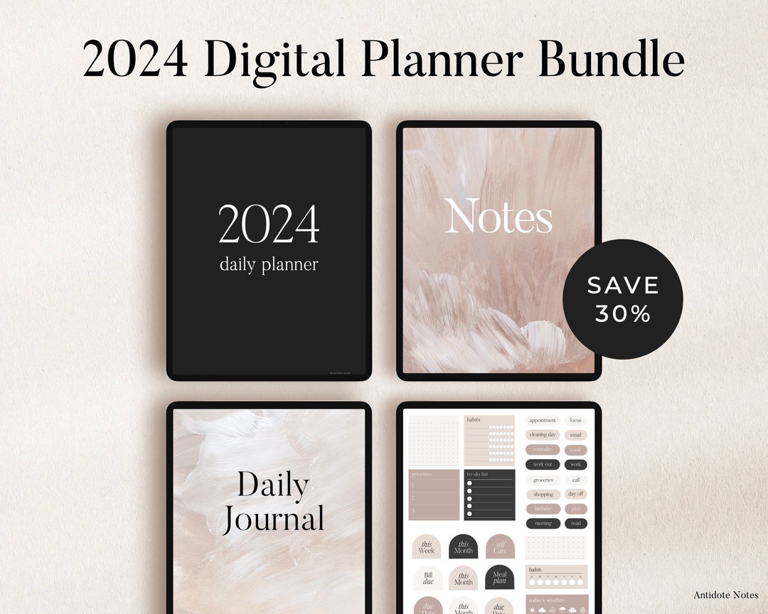 2024 Digital Planner BUNDLE 2024 Planner, Daily Journal, Digital ...
