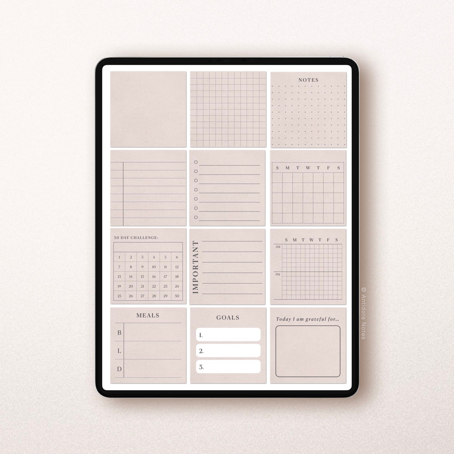 Digital Sticky Notes | Neutral Tones, iPad Stickers Digital Planner, to ...