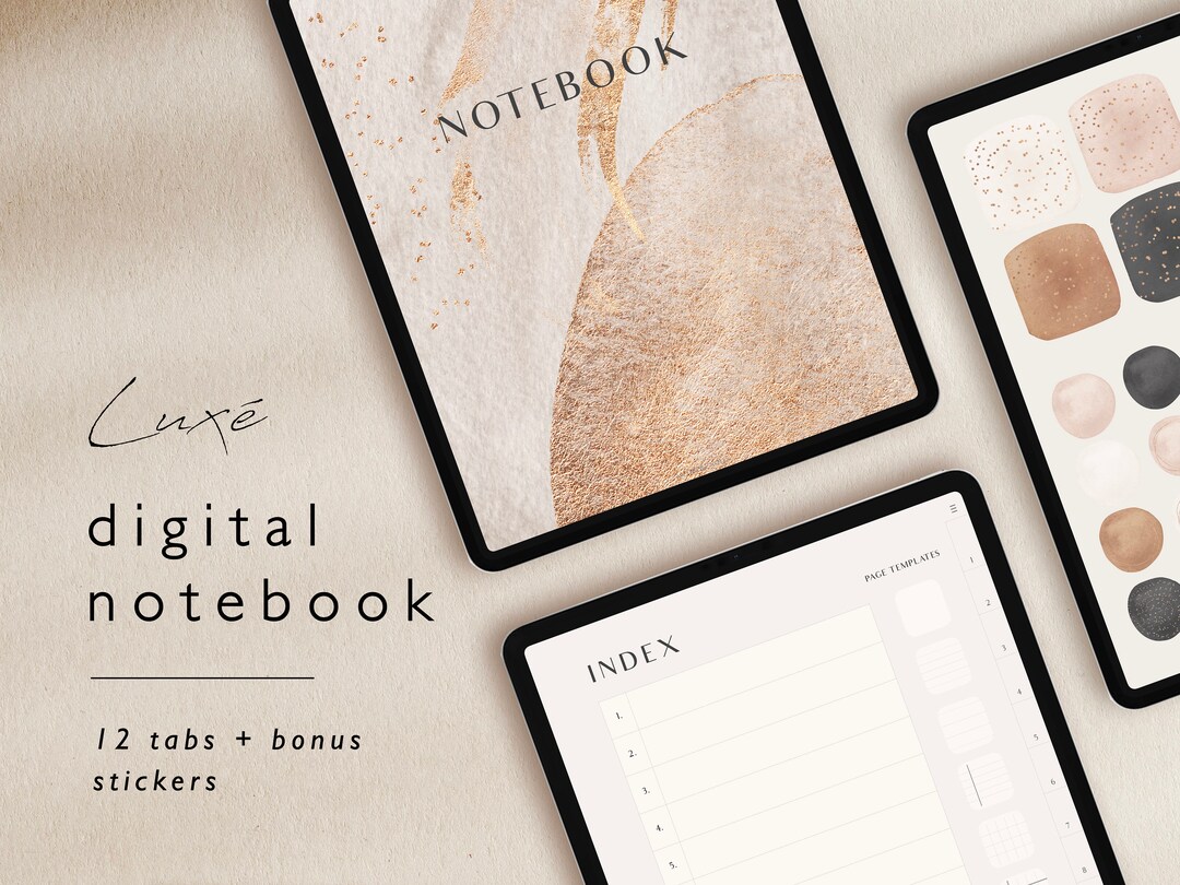 Digital Notebook, 12 Tabs, With Digital Page Templates for Ipad ...
