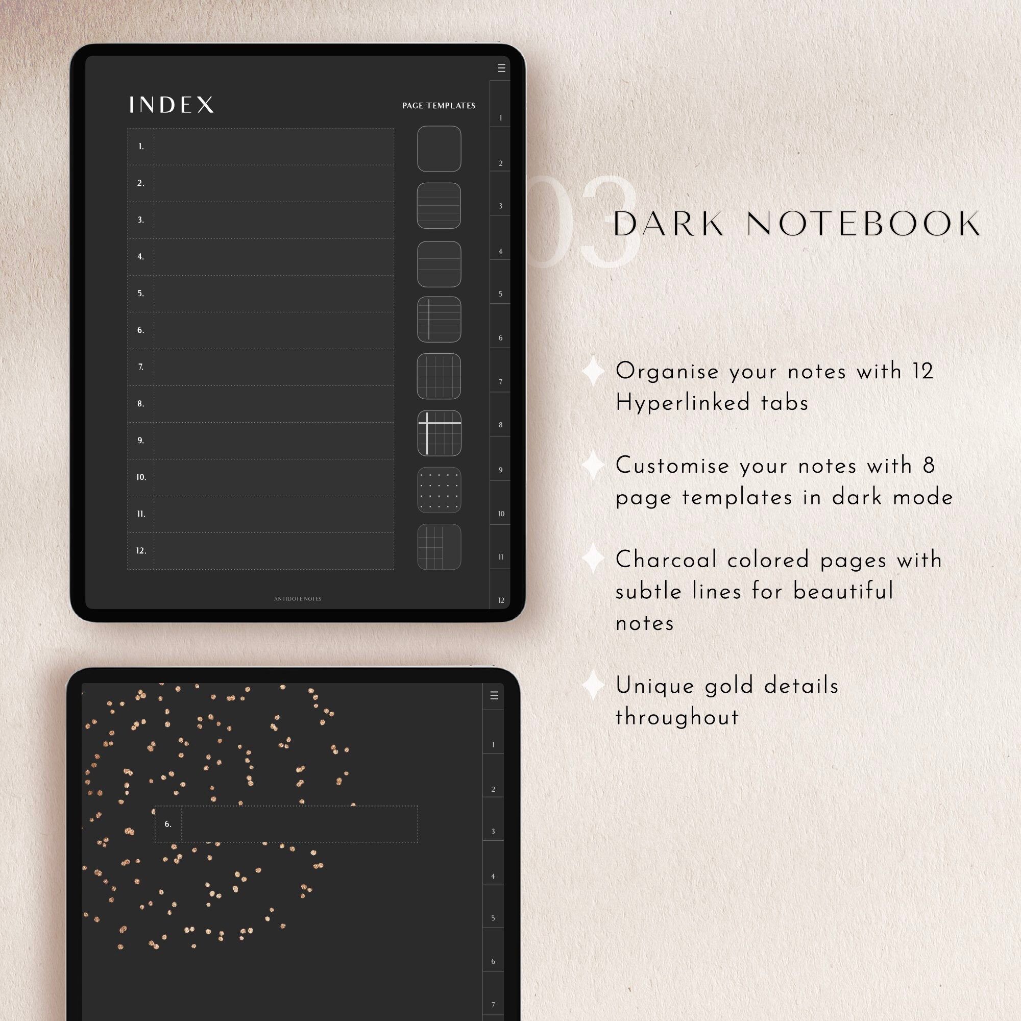 Digital Notebook Bundle Daily Journal Luxe Notebooks Dark - Etsy