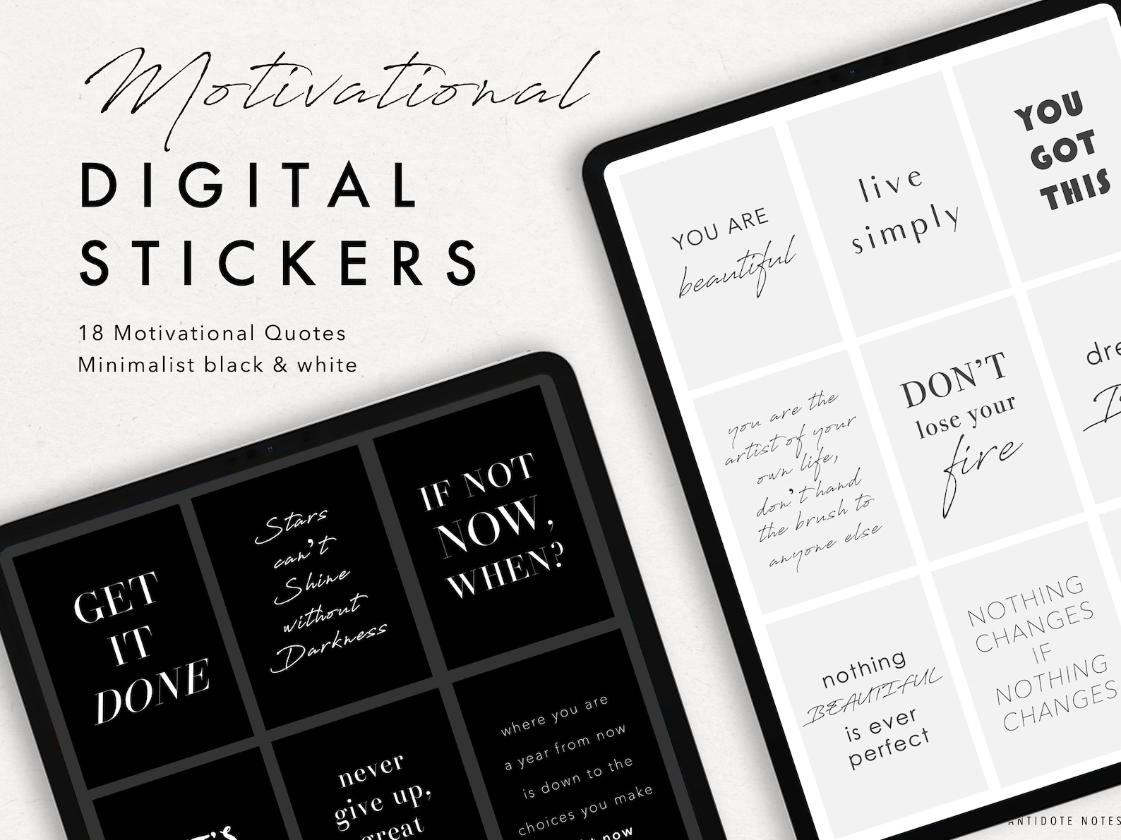 Digital Stickers | Minimalist Motivational Quotes PNG, Goodnotes ...