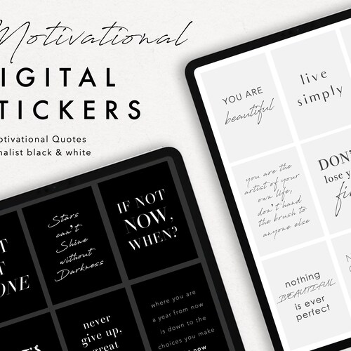 Digital Stickers Minimalist Motivational Quotes PNG - Etsy