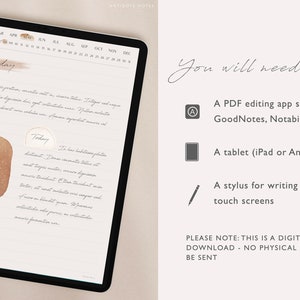 Digital Planner Bundle - Undated Planner, Daily Journal, Luxe Notebook ...