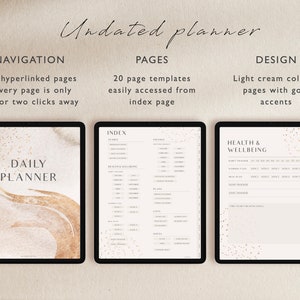 Digital Planner Bundle - Undated Planner, Daily Journal, Luxe Notebook ...