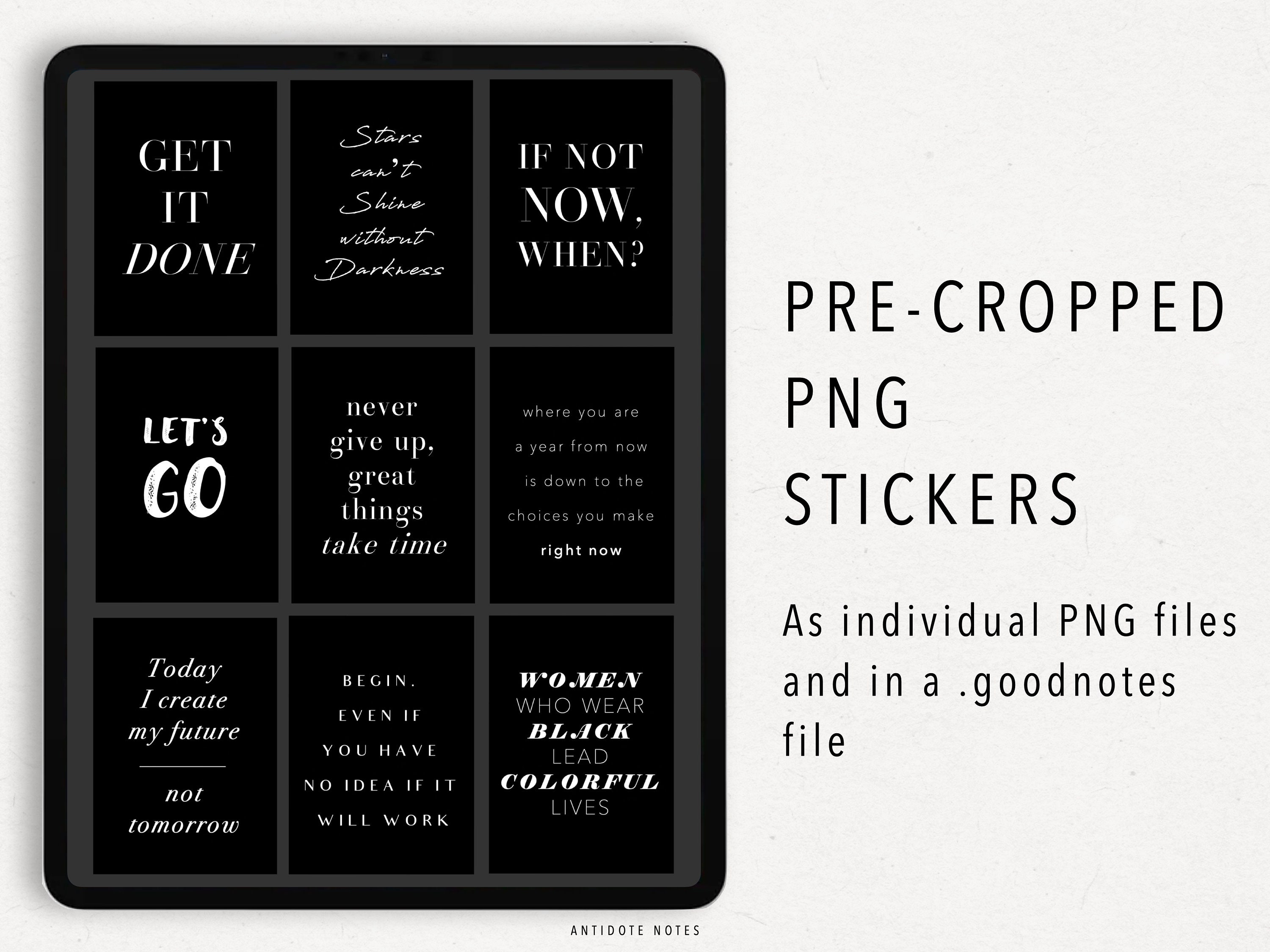 Digital Stickers | Minimalist Motivational Quotes PNG, Goodnotes ...