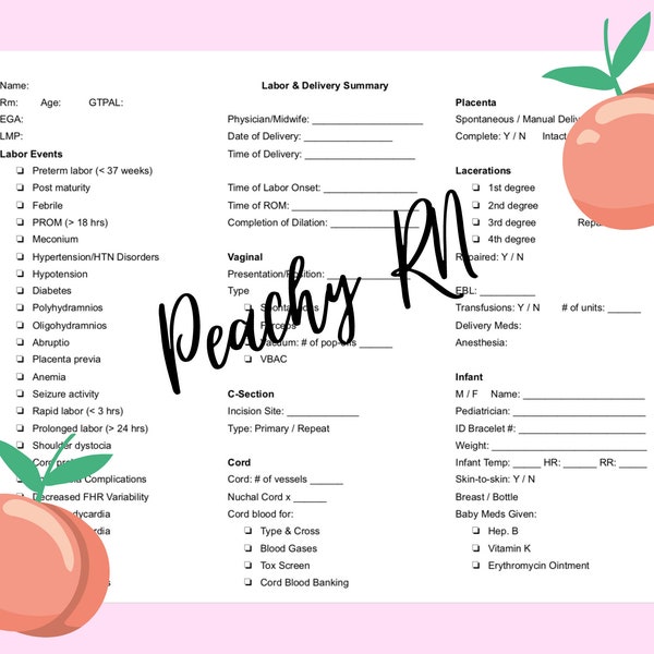 Labor and Delivery Nurse Brain Sheet - Etsy