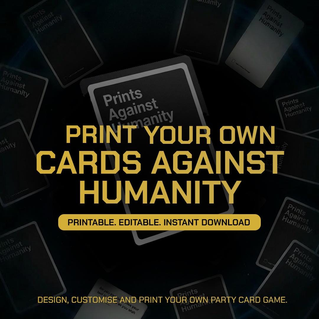 Customizable Cards Against Humanity Game Template | Editable Party Card ...