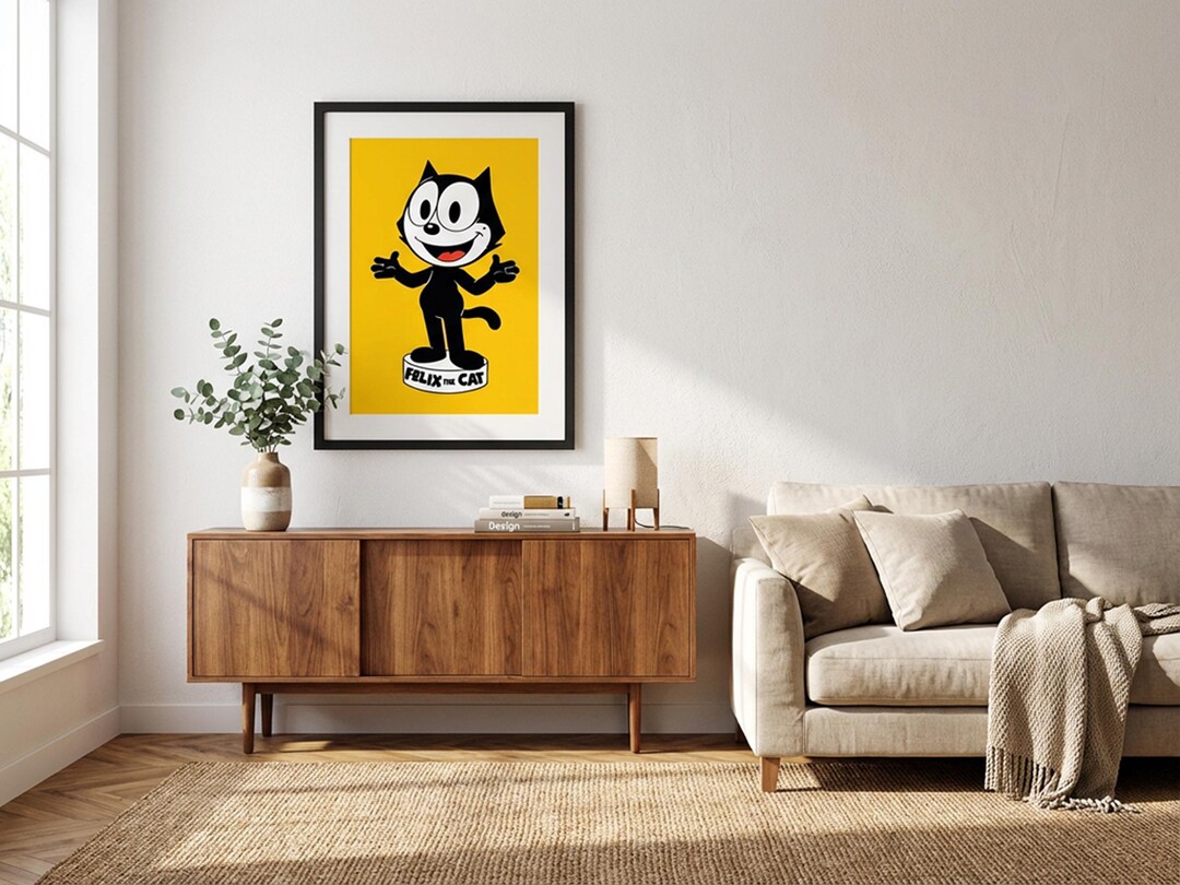 Felix the Cat Vintage Art Print – Bold Cartoon Poster, Printable Wall ...