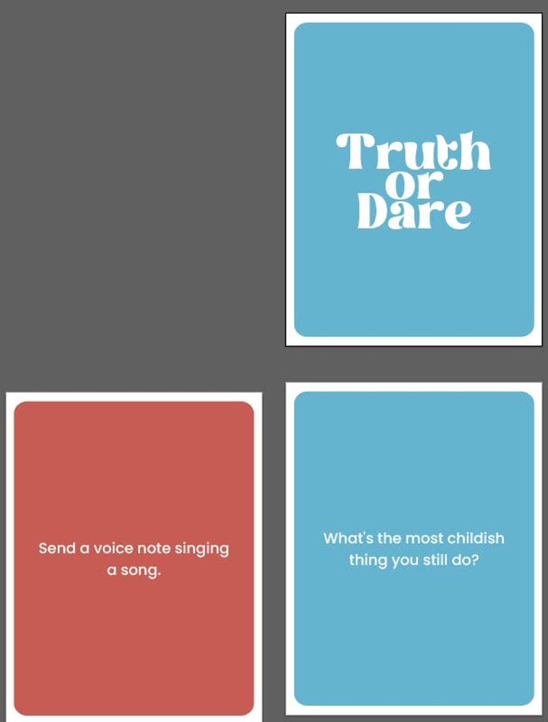 Truth or Dare Game | Editable Printable Party Cards | Canva Template ...