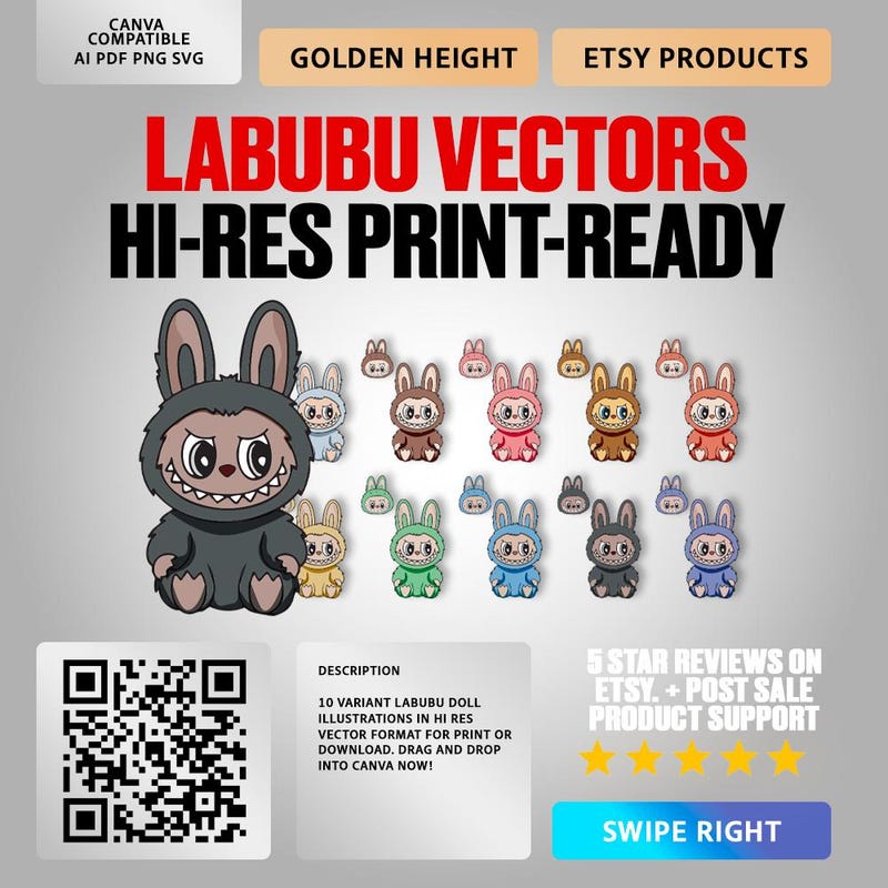 Labubu Vector - Etsy