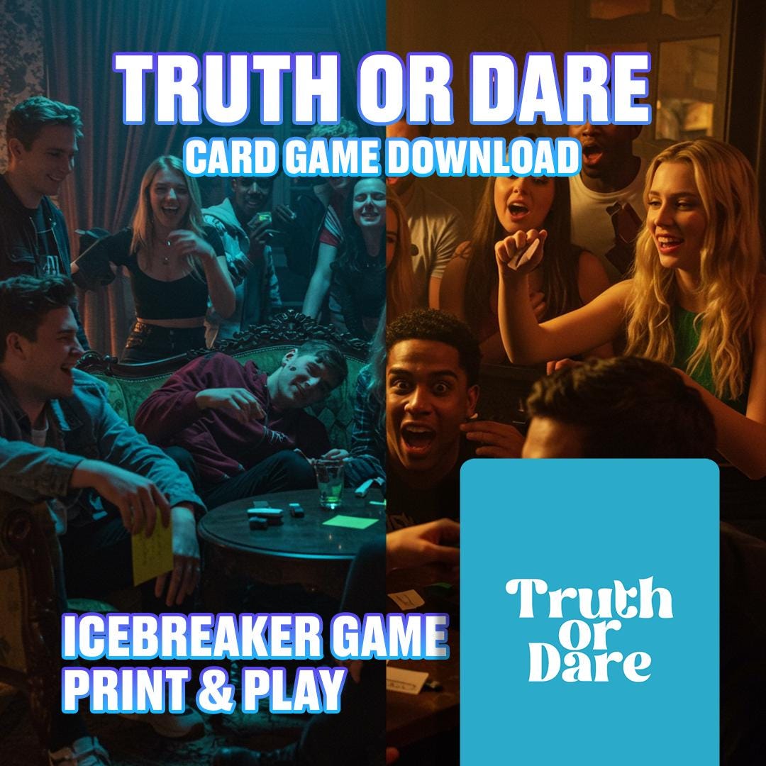 Truth or Dare Game | Editable Printable Party Cards | Canva Template ...