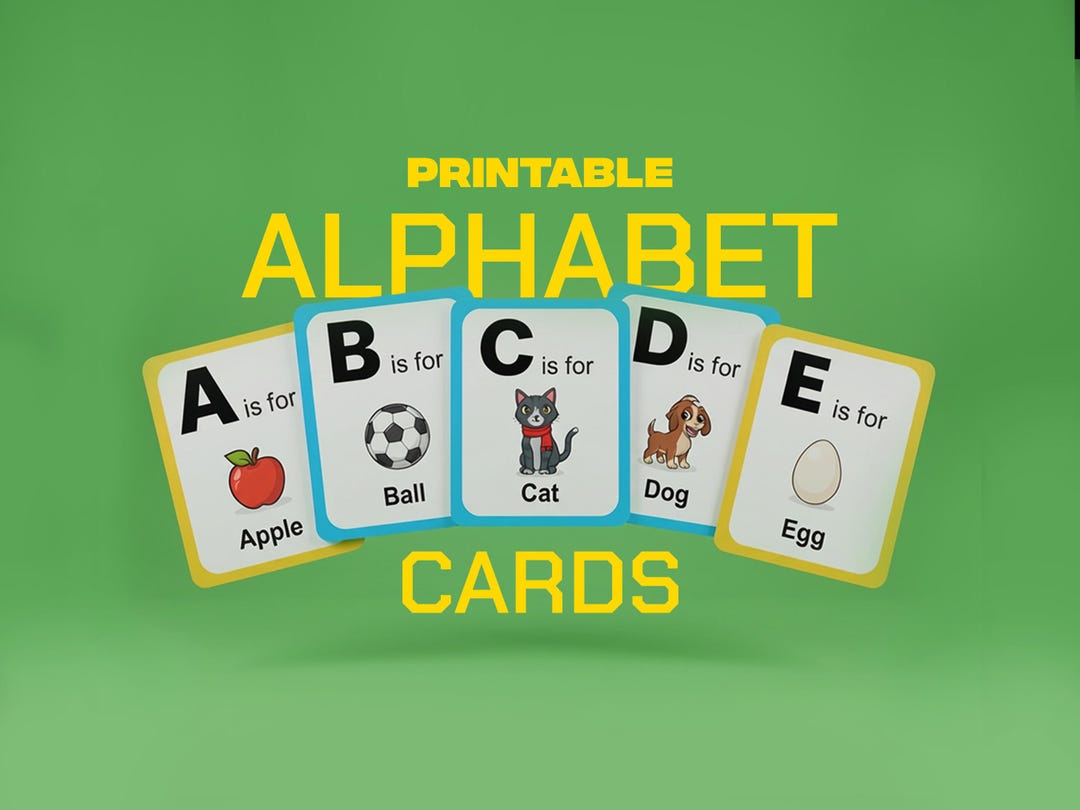 Alphabet Cards Nursery Decor and A-Z – Early Learning, Preschool ...