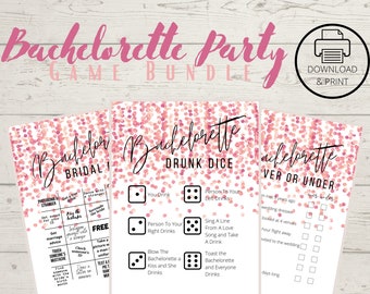 7 Rose Gold Bachelorette Party Games Bundle - Etsy