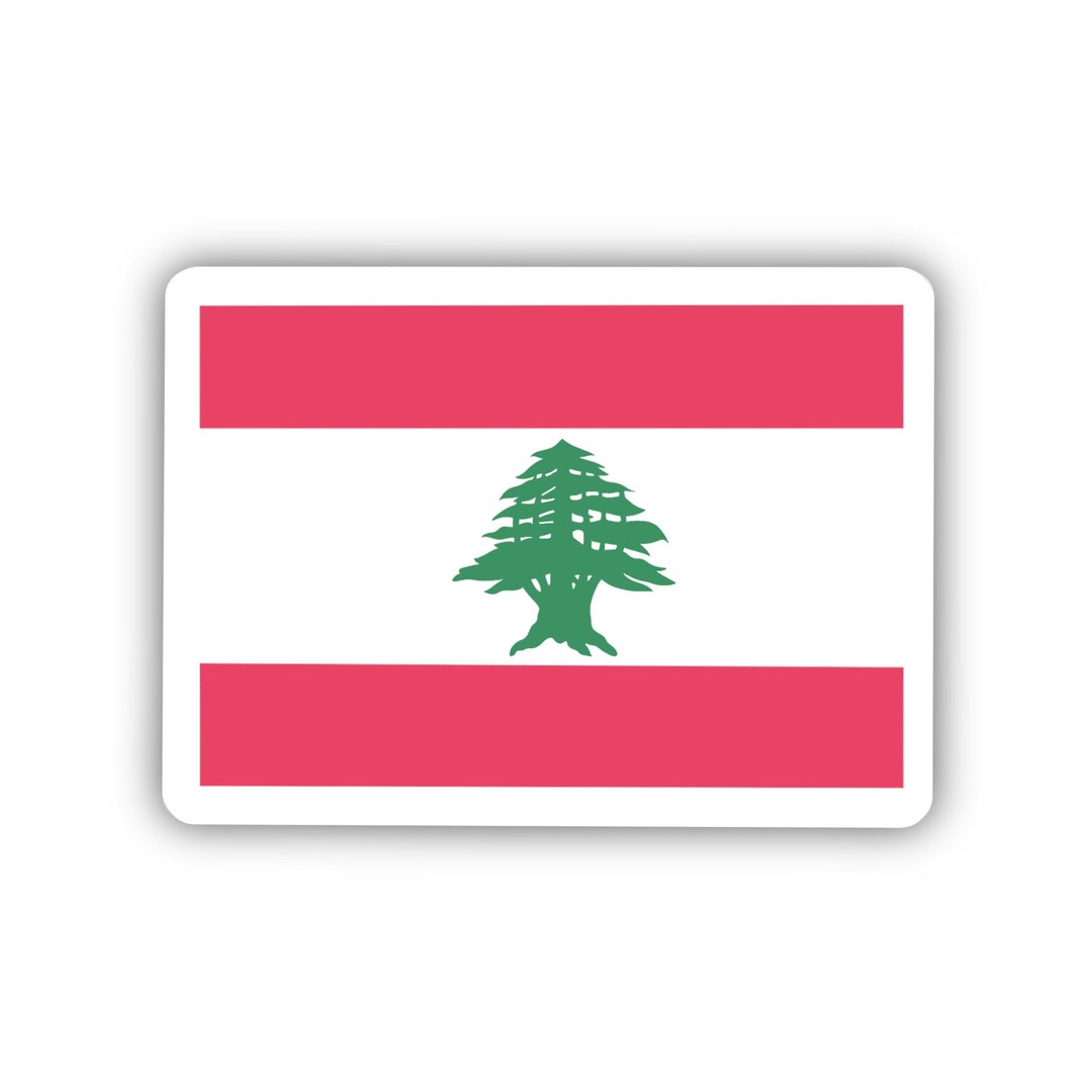 Lebanon Flag Clear Sticker - 2" Length | Durable Transparent Lebanese ...