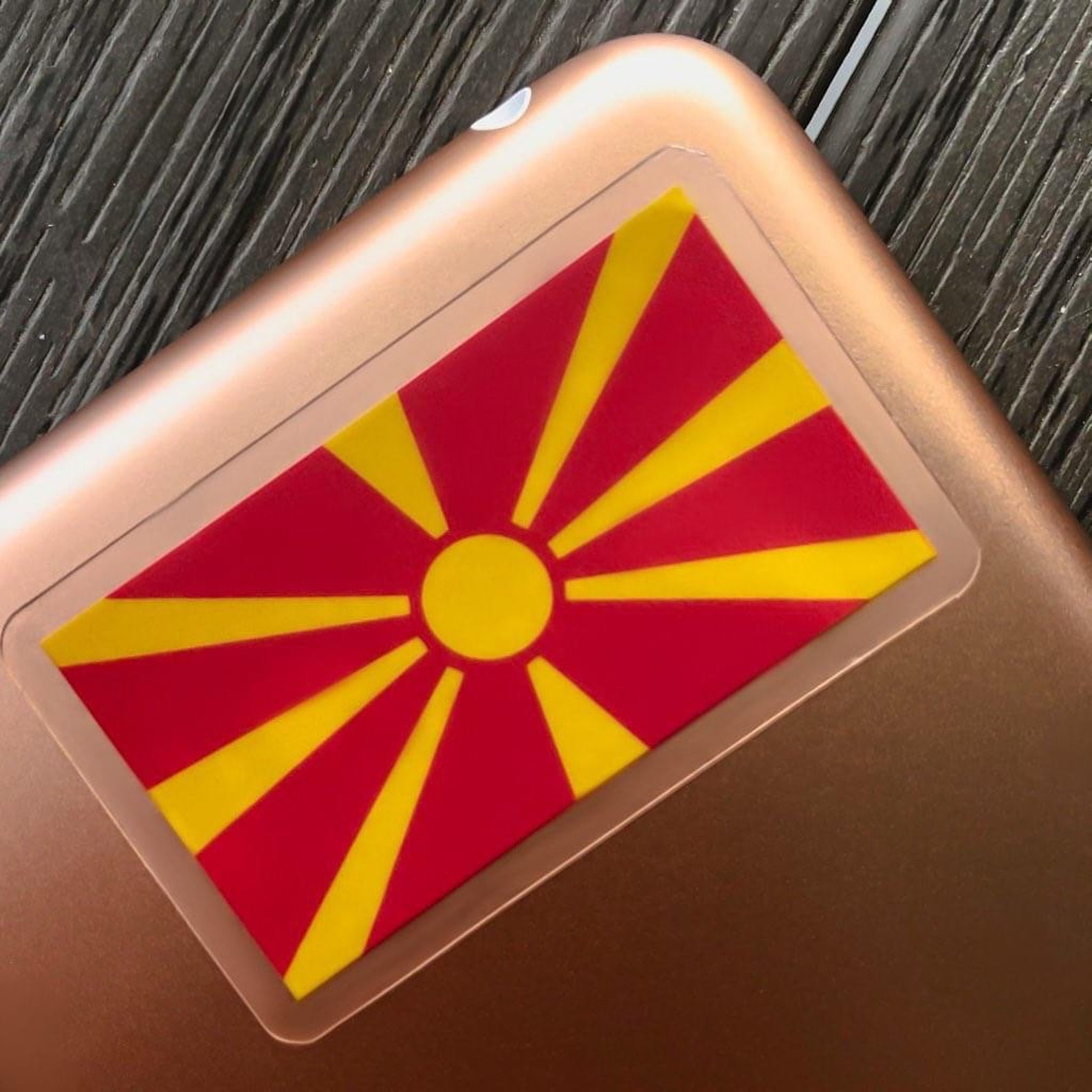 Macedonia Flag Clear Sticker 2 Length Transparent Macedonian Emblem ...
