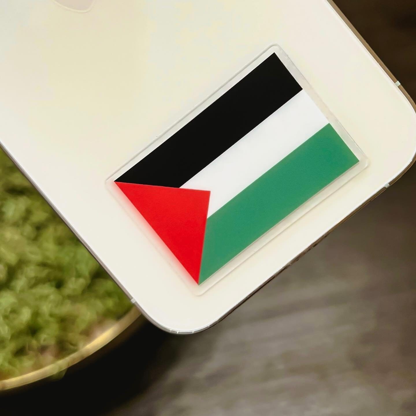 Palestine Flag Clear Sticker - 2" Length | Weatherproof Vinyl Decal ...