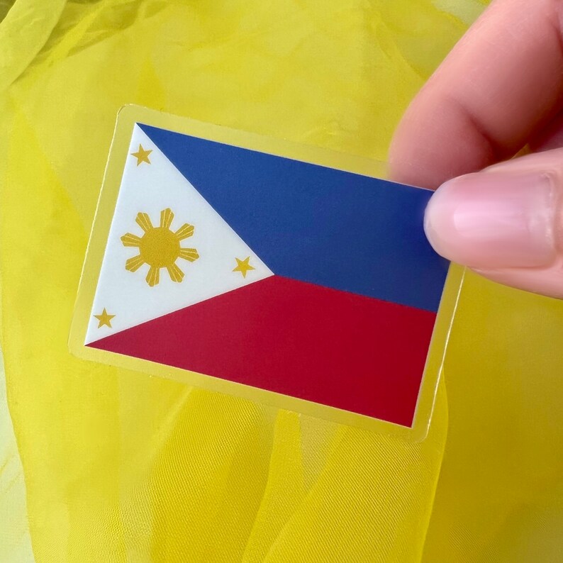 Philippines Flag Clear Sticker - Waterproof Vinyl Decal, 2" Durable ...