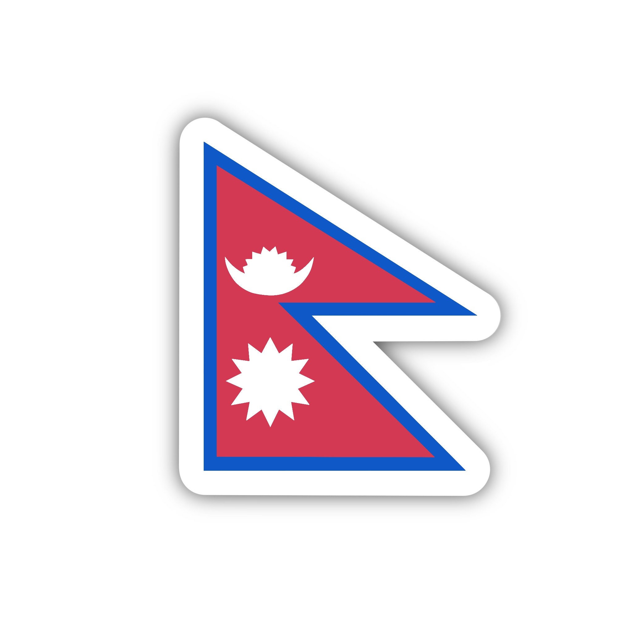 Nepal Flag Clear Sticker - 2" Height | Weatherproof Vinyl Decal ...