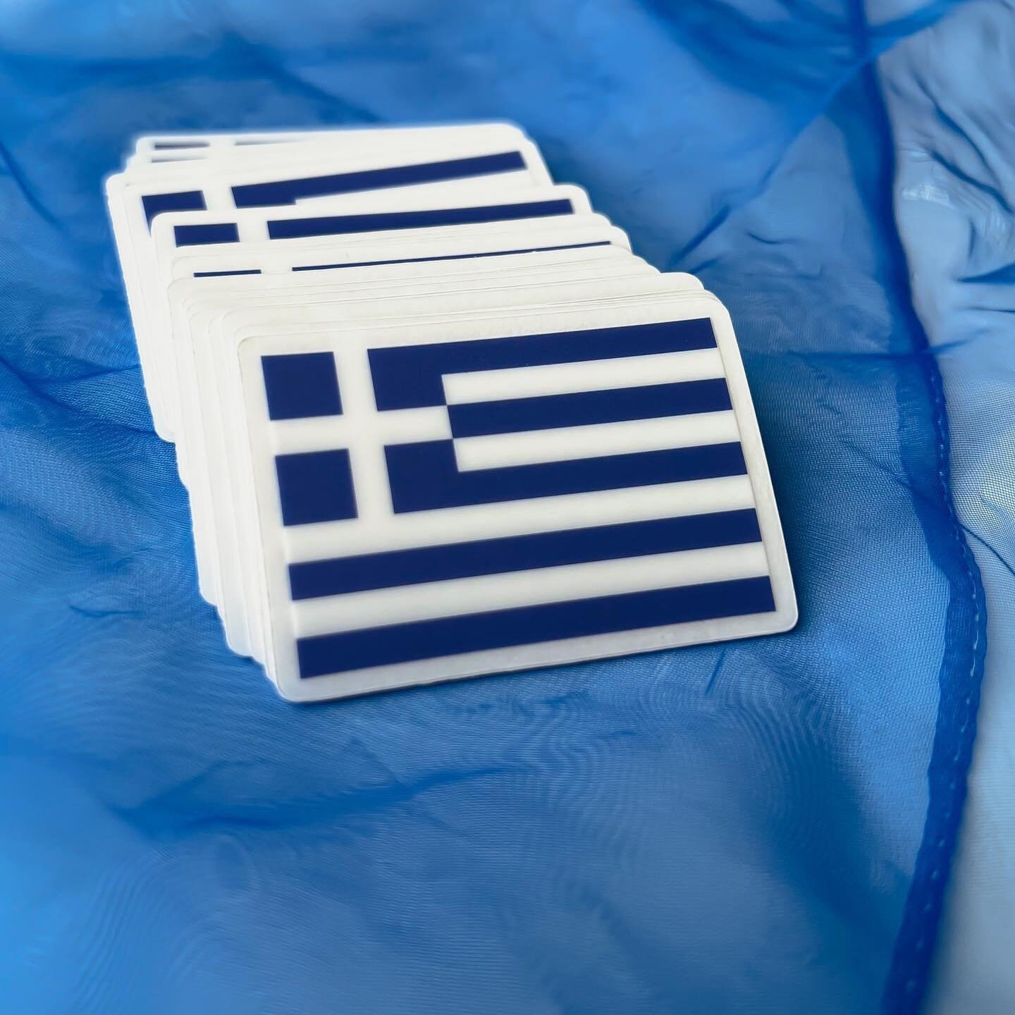 Greek Flag Sticker - 2” Clear Vinyl, Waterproof and Durable, Perfect ...