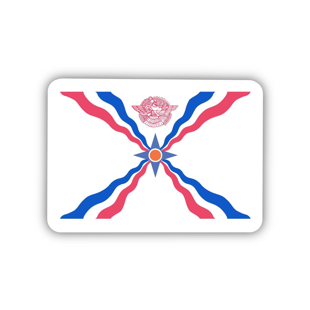 Assyrian Flag Clear Sticker - Waterproof Vinyl Decal, 2" Durable ...