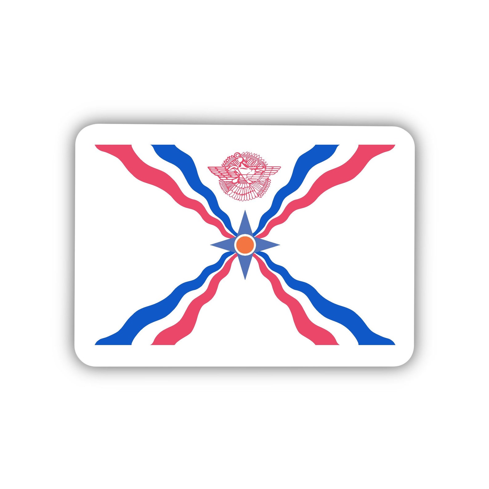 Assyrian Flag Clear Sticker - Waterproof Vinyl Decal, 2" Durable ...