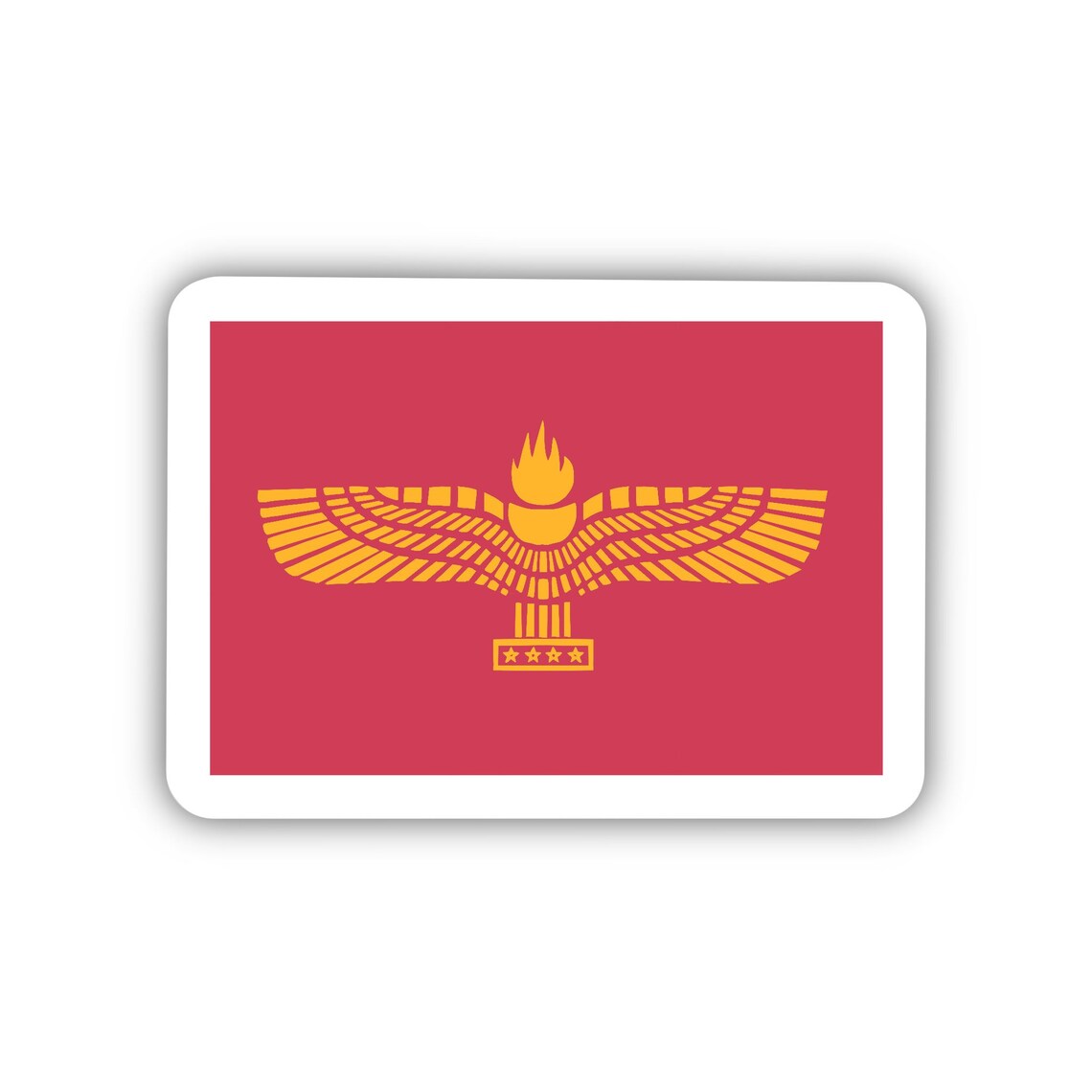 Aramean Flag Clear Sticker - 2" Length | Weatherproof Decal Showcasing ...