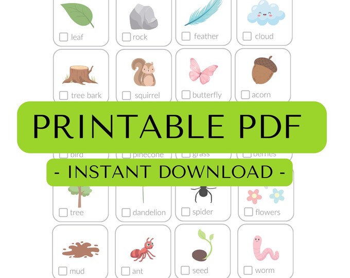 Nature Scavenger Hunt for Kids PDF | Outdoor Adventure Printable ...