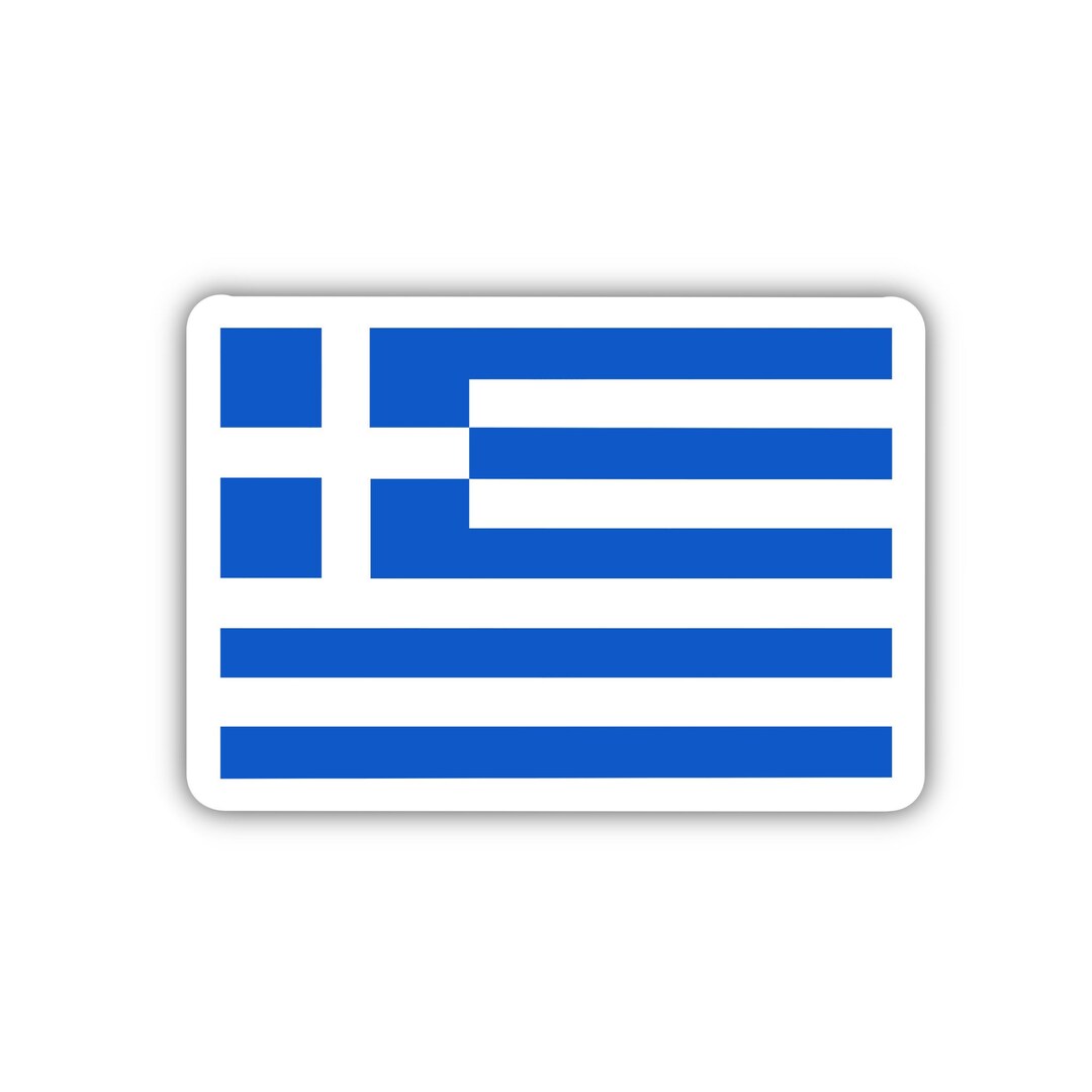 Greek Flag Sticker - 2” Clear Vinyl, Waterproof and Durable, Perfect ...