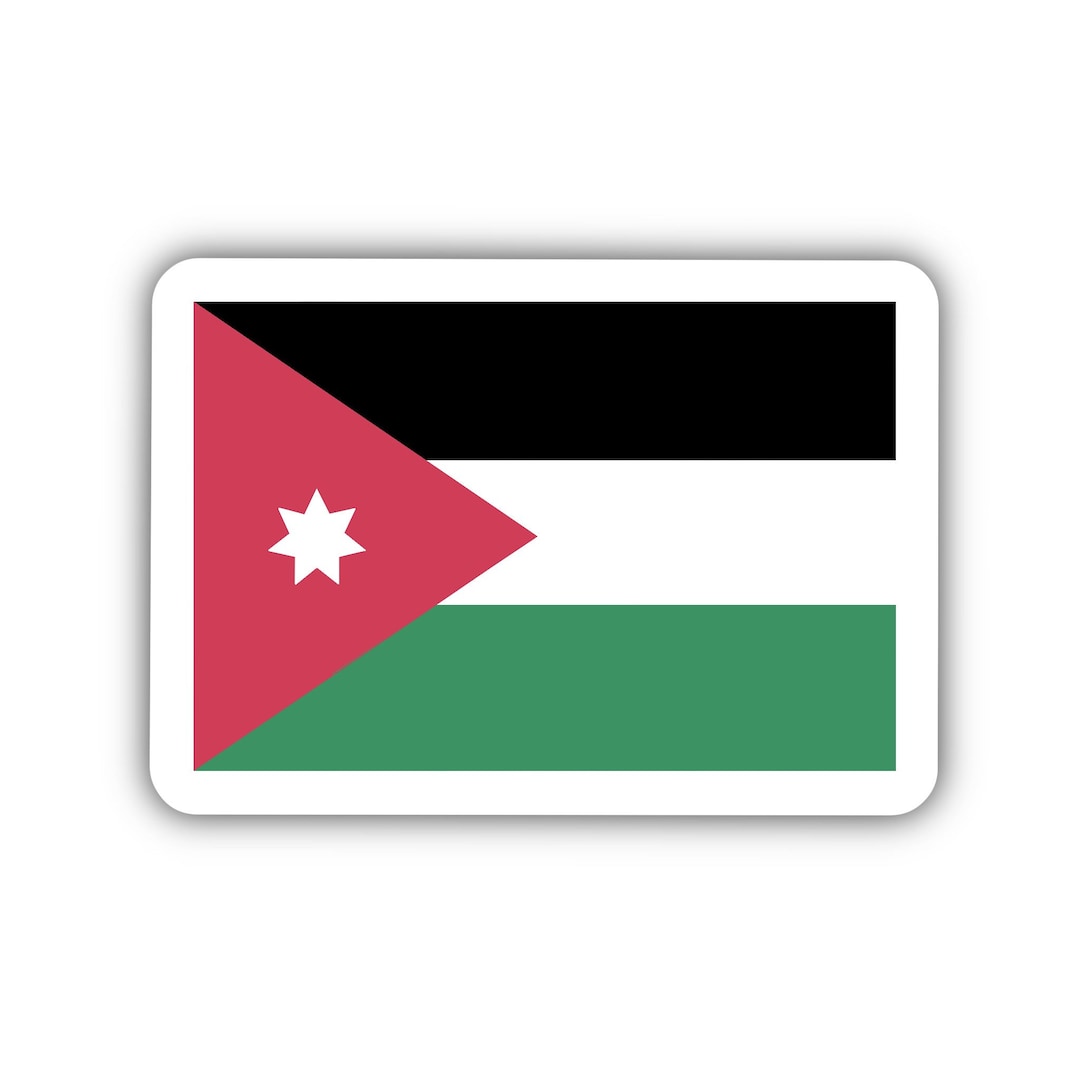 Jordan Flag Clear Sticker - 2" Length | Transparent Jordanian Emblem ...
