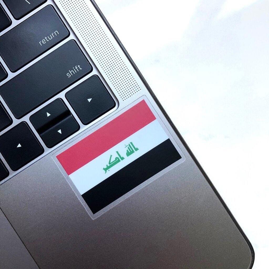 Iraq Flag Clear Sticker - 2" Length | Transparent Iraqi Emblem Decal ...