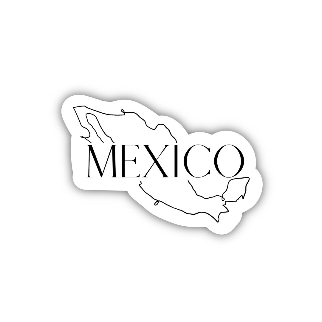 Mexico Country Outline Sticker, ~2" Length - Etsy