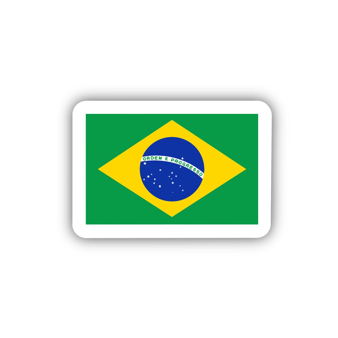 Brazil Flag Vinyl Sticker - Transparent, Weatherproof Decal for Laptops ...