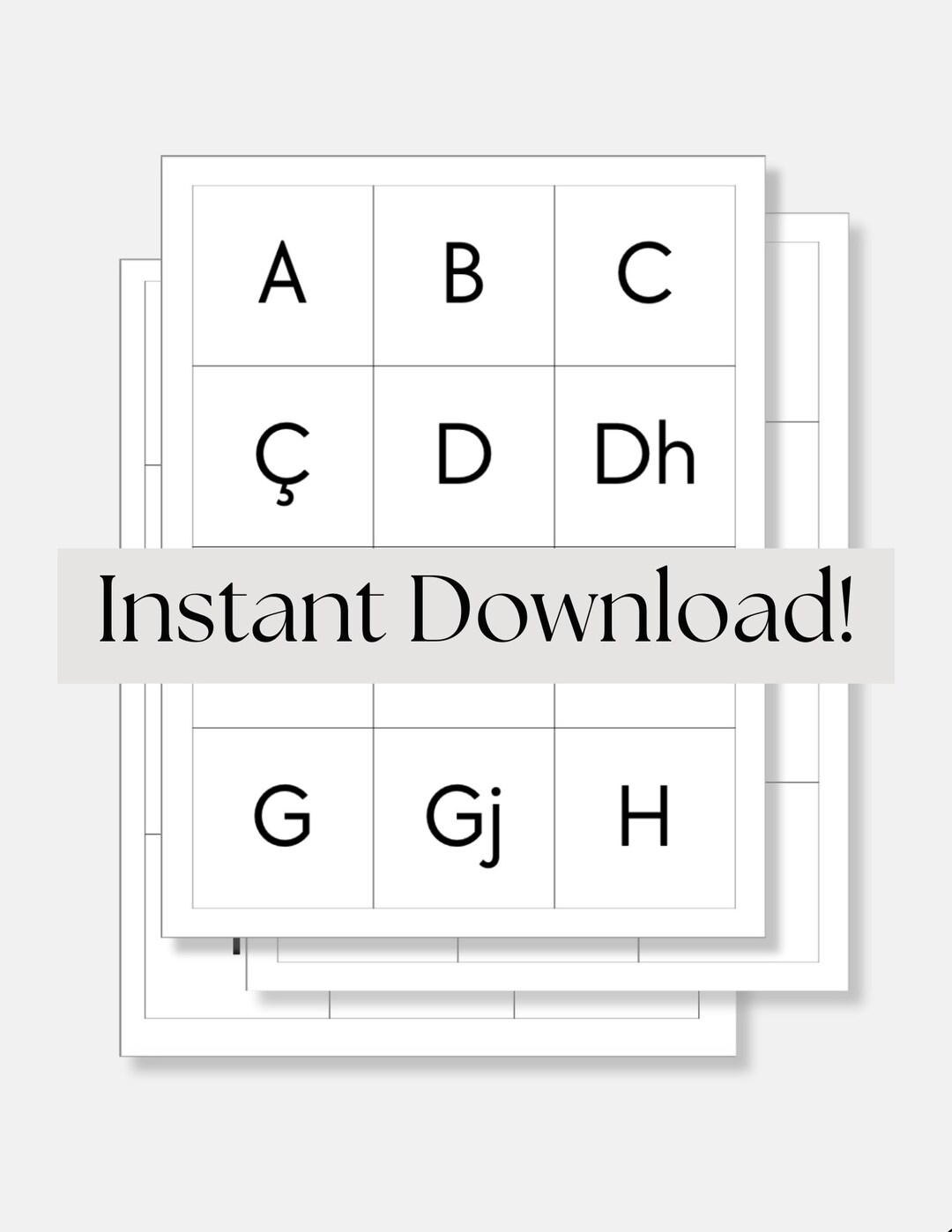 Albanian Alphabet Printable Flashcards - Digital Download for Language ...