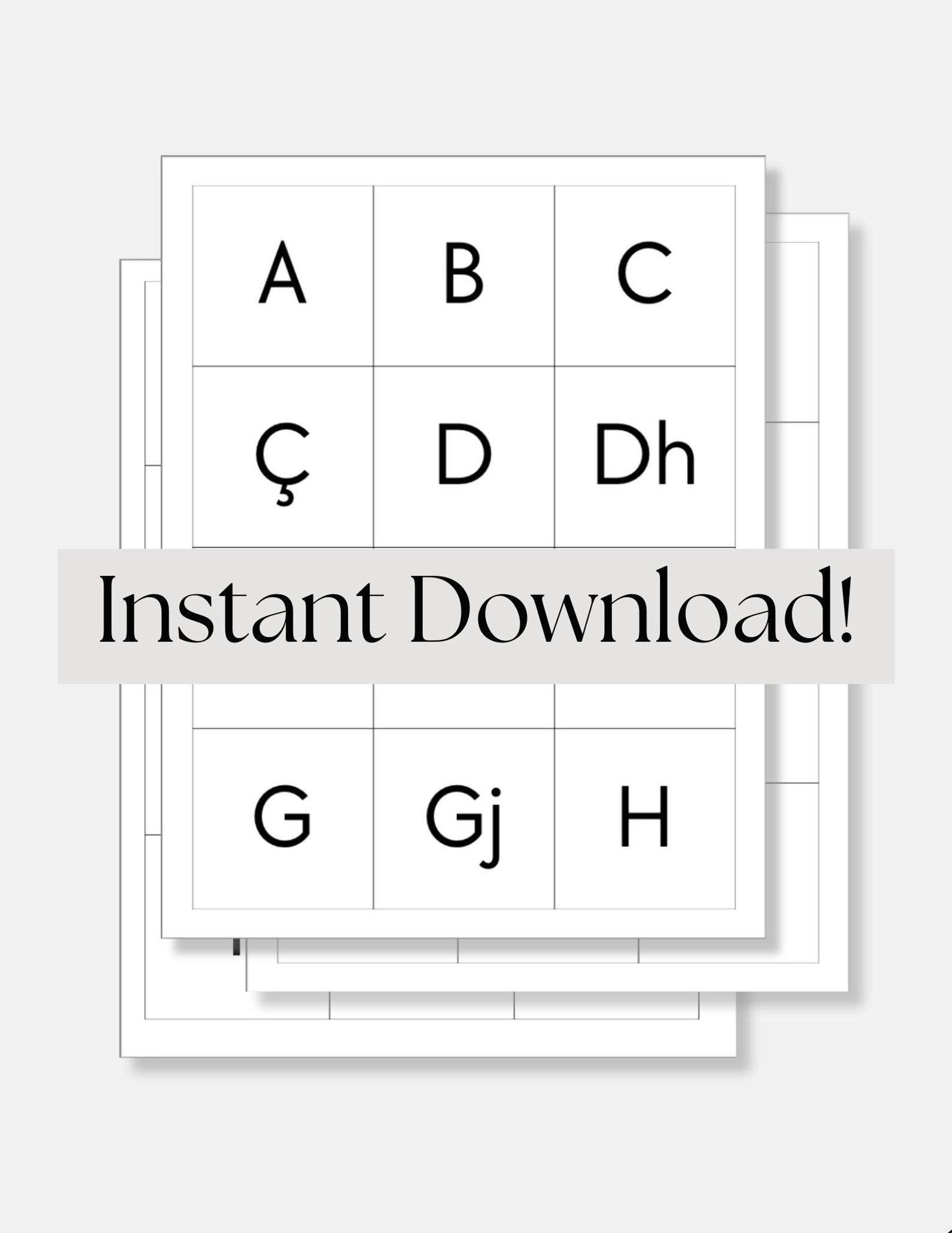 Albanian Alphabet Printable Flashcards - Digital Download for Language ...