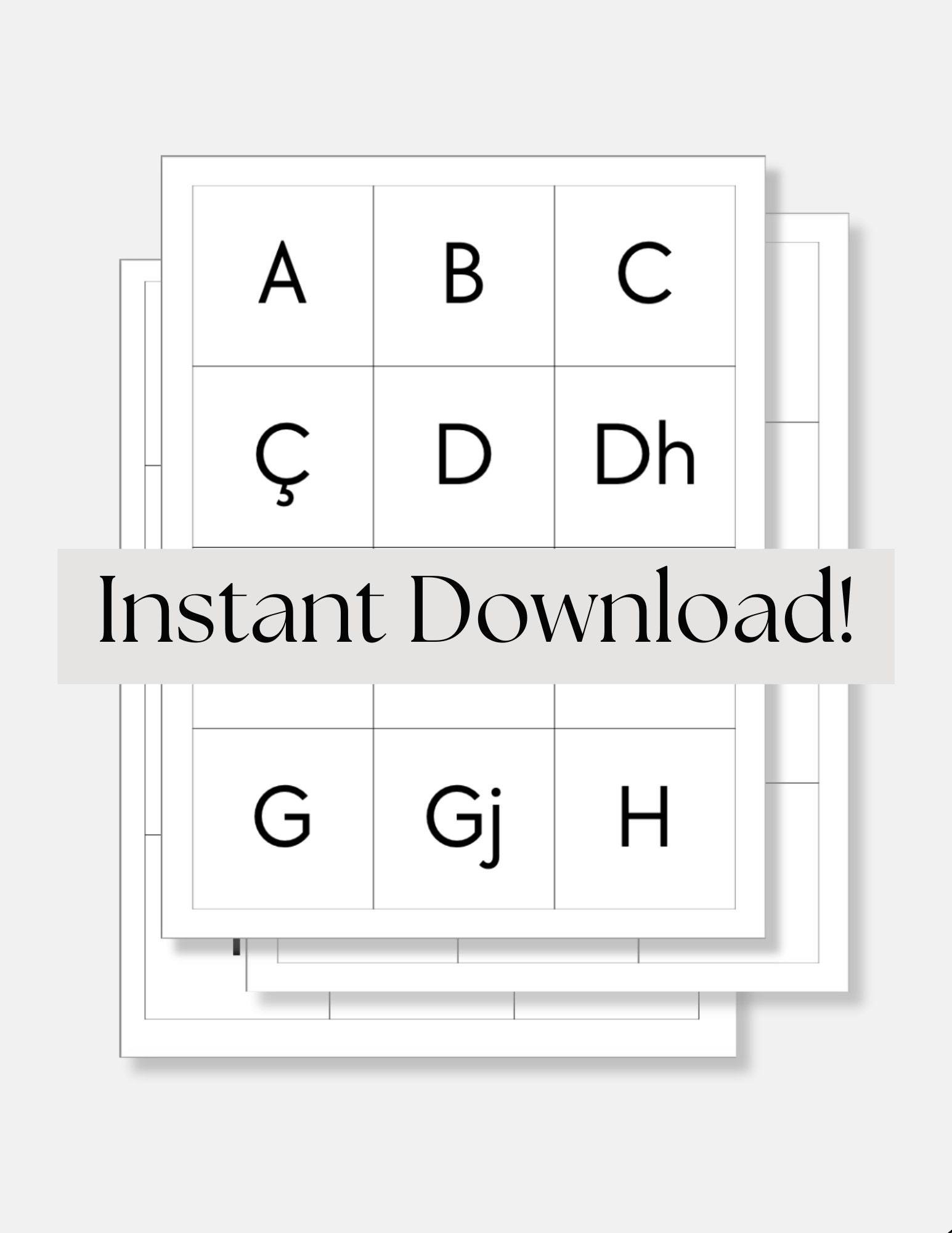 Albanian Alphabet Printable Flashcards - Digital Download for Language ...