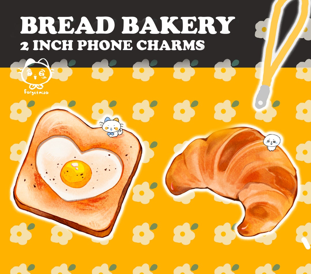 Egg Bread Crossain PHONE CHARM PREORDER original Gift - Etsy