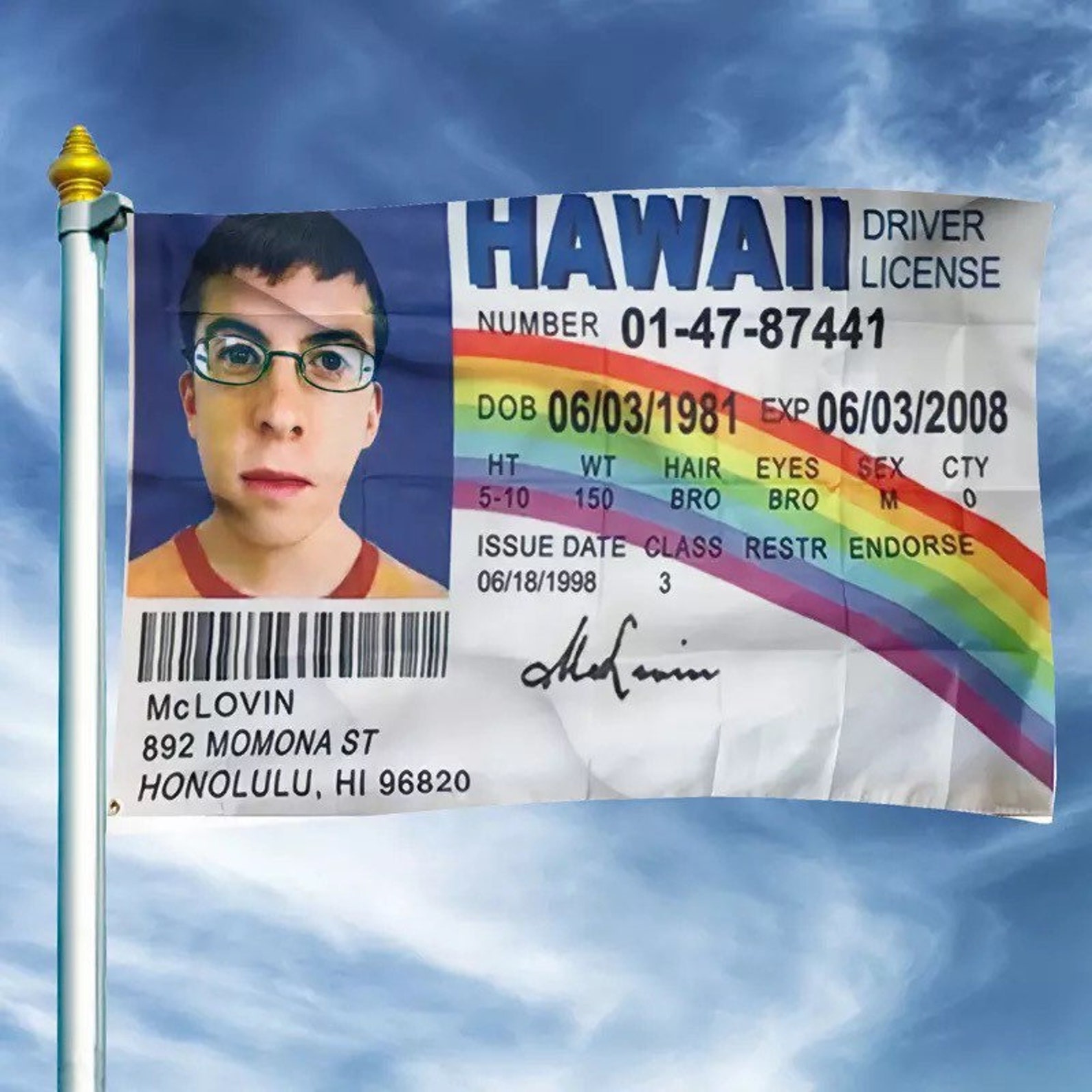 Mclovin 2ft x 3ft flag | Etsy