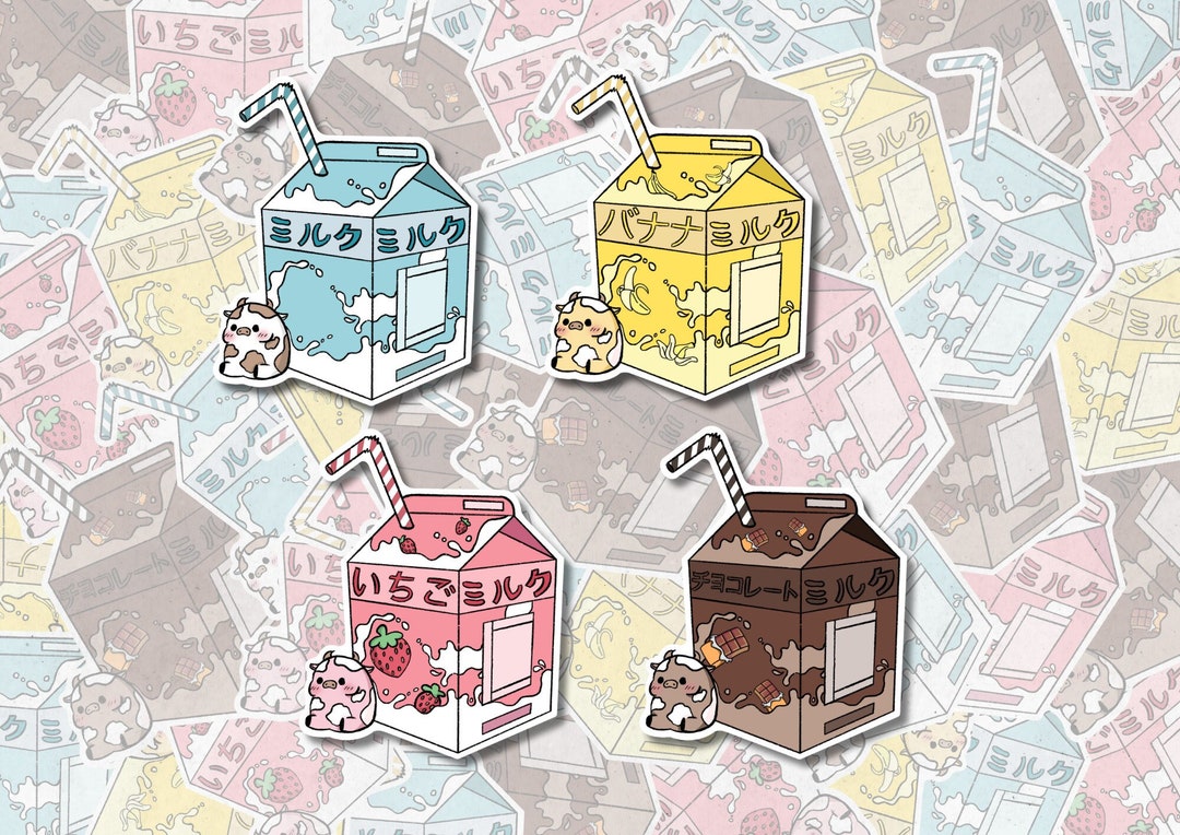 Kawaii Japanese Milk Carton Handmade Sticker - Etsy