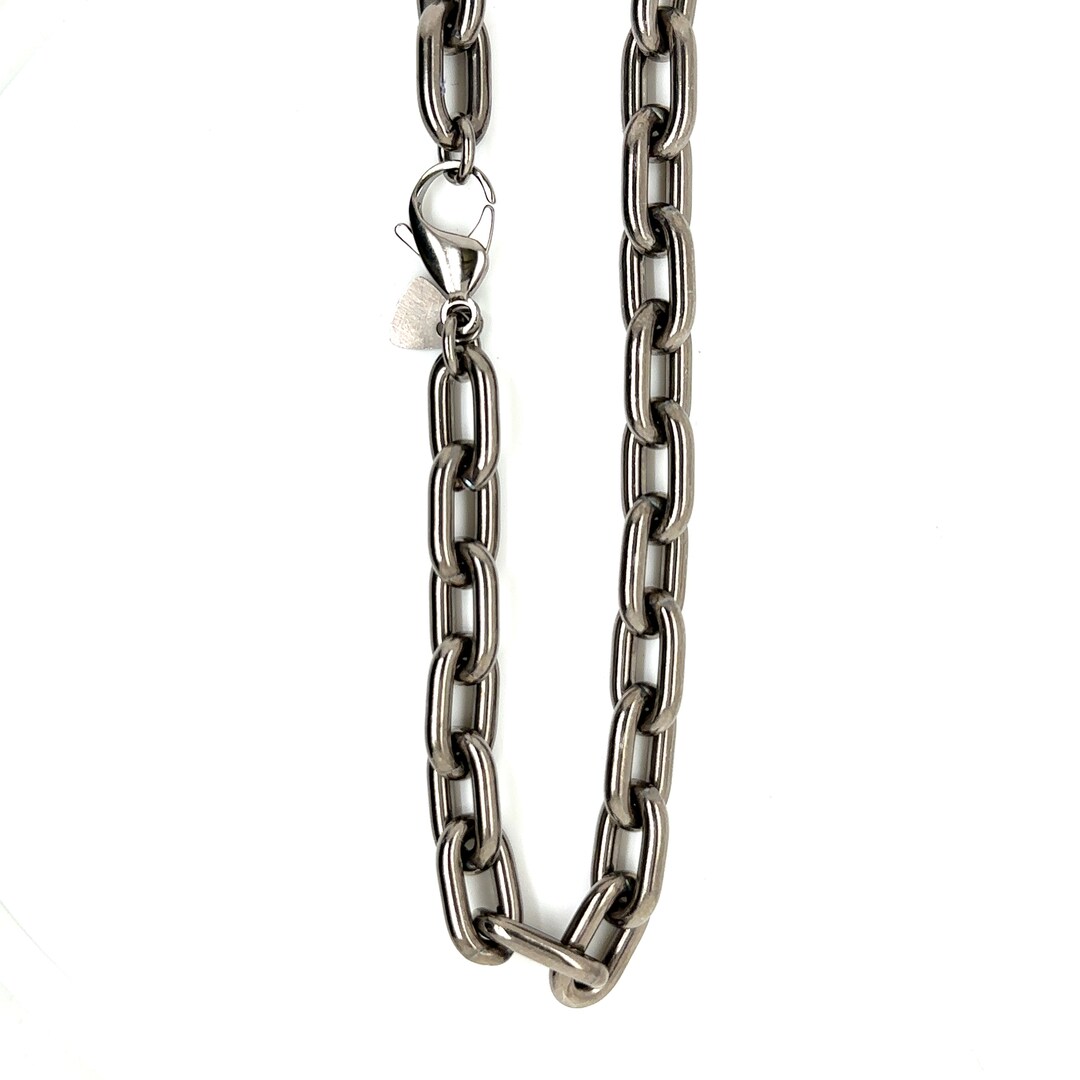 Mens Long Titanium Anchor Chain Necklace 30 Inch - Etsy