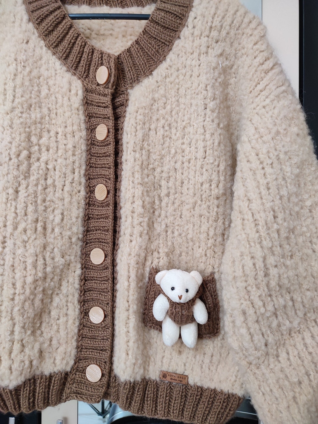 Fluffy Cardigan With a Teddy Bear - Etsy