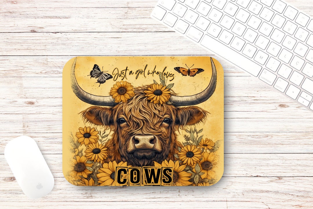 Cow Sunflower Mouse Pad/mouse Pad Office/desk Accessory/rubber Mousepad ...