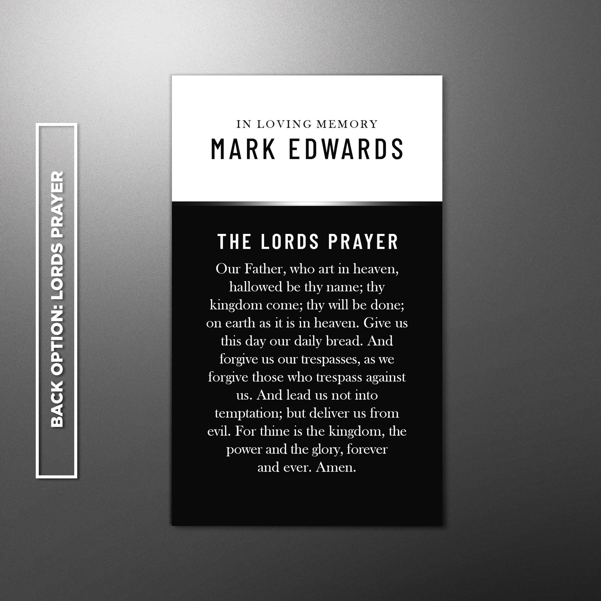 Custom Funeral Cards | 3"x5" Prayer Cards | Double Sided Eulogy Cards ...