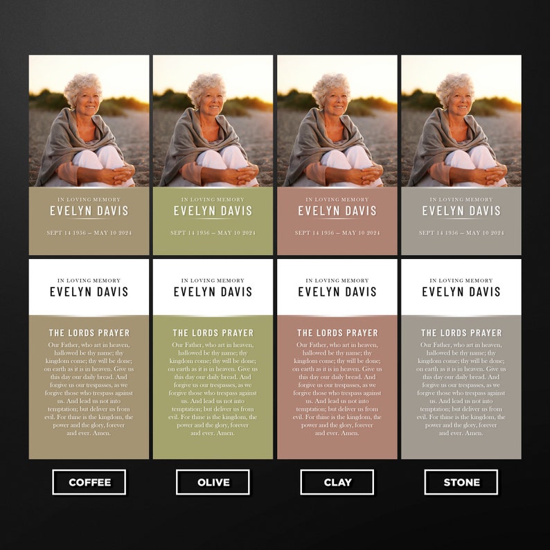 Custom Funeral Cards | 3"x5" Prayer Cards | Double Sided Eulogy Cards ...