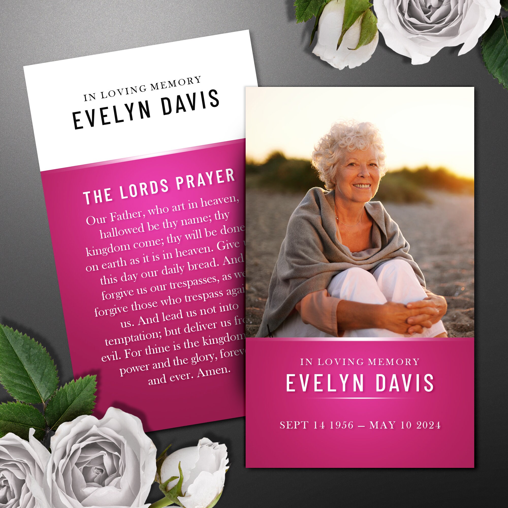Custom Funeral Cards | 3"x5" Prayer Cards | Double Sided Eulogy Cards ...