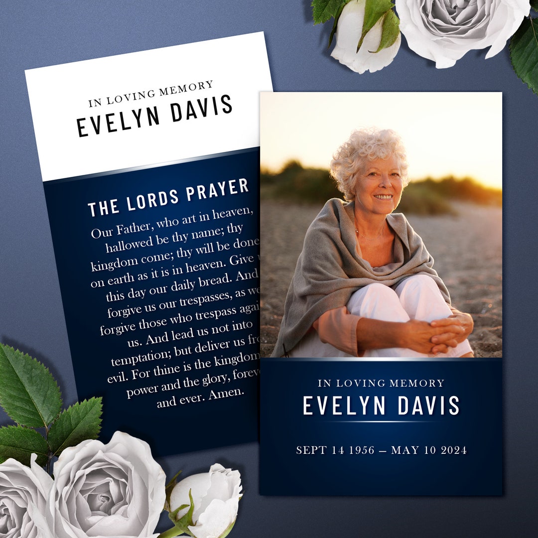 Custom Funeral Cards | 3"x5" Prayer Cards | Double Sided Eulogy Cards ...