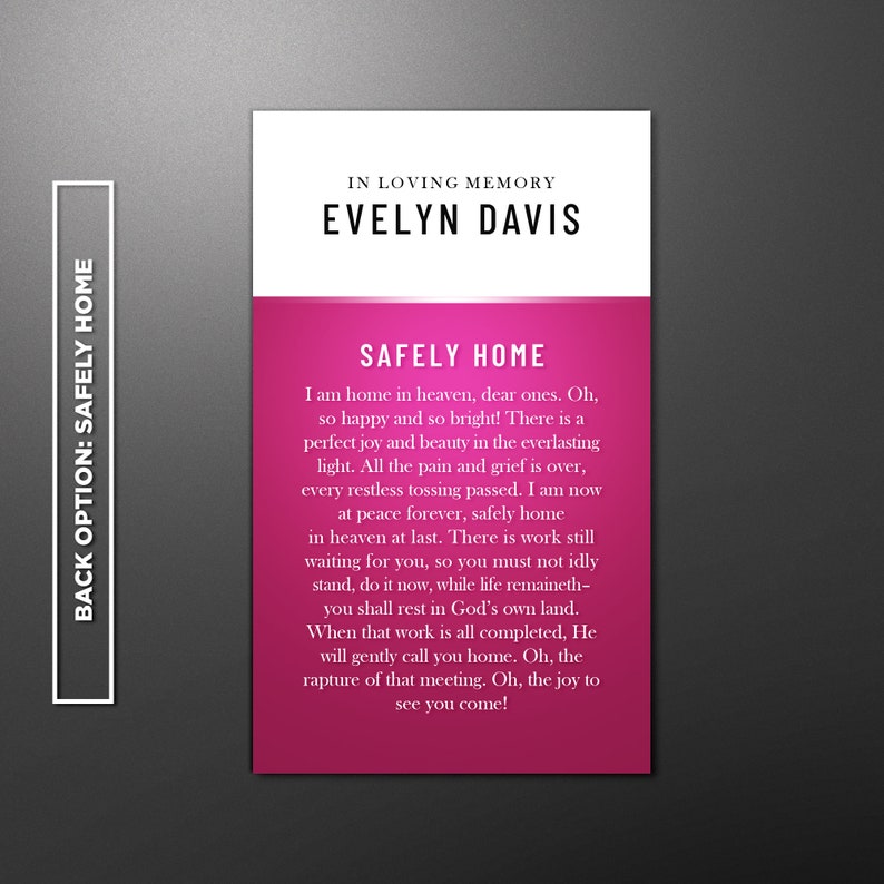 Custom Funeral Cards | 3"x5" Prayer Cards | Double Sided Eulogy Cards ...